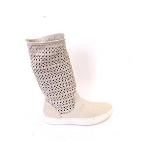 WOz | Shoes | Woz 5h Beige Leather Pullup Platform High Summer Boots ...